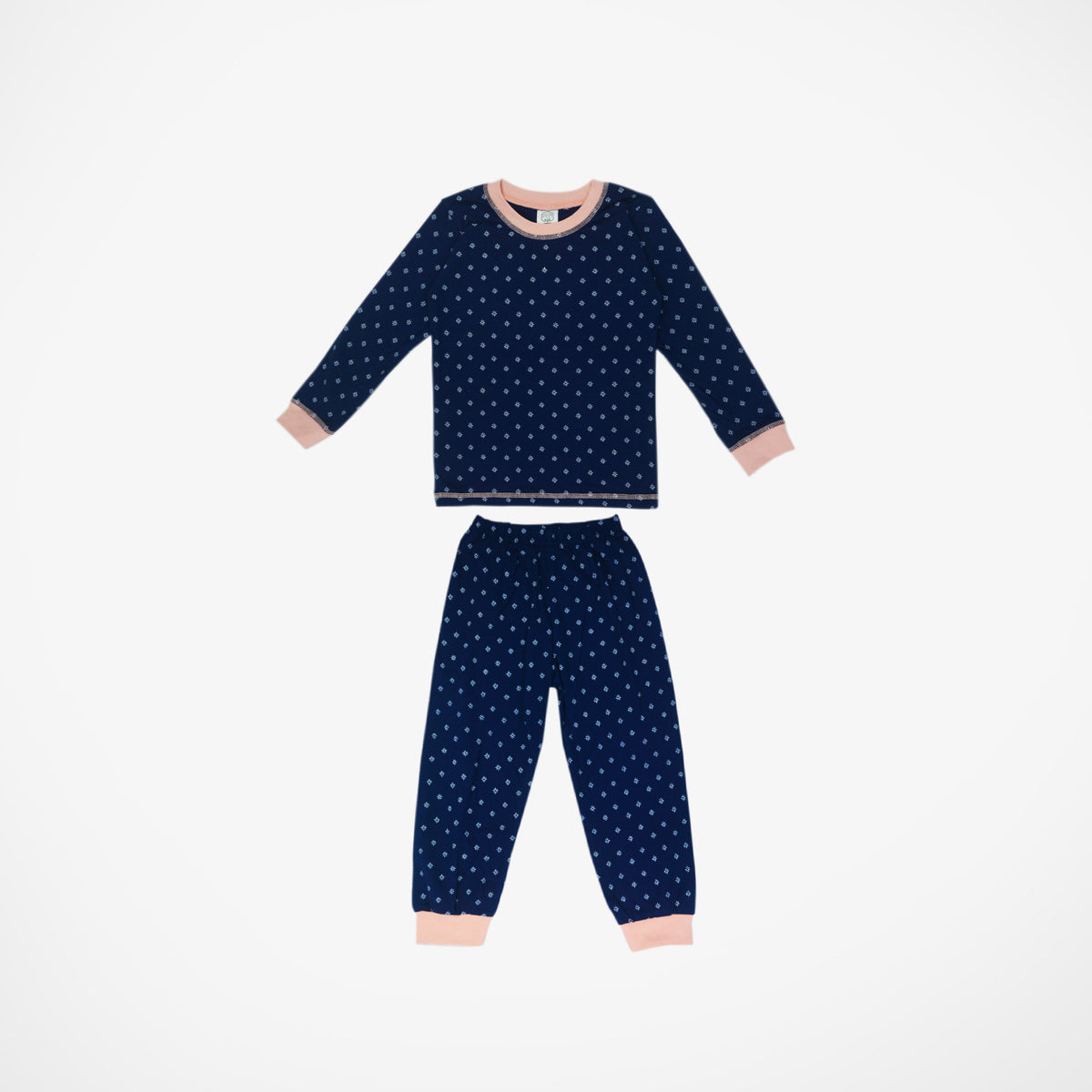 Navy Snowflake Cotton Long Sleeve Pyjamas – Cotton Feel